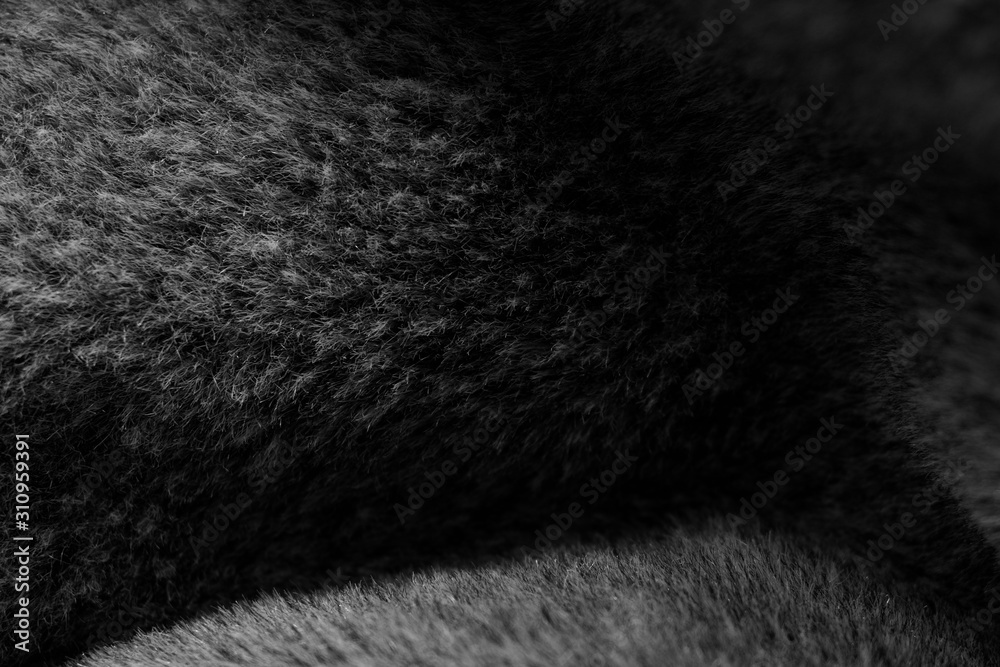 beautiful black gray fur background, fake animal fur background ...