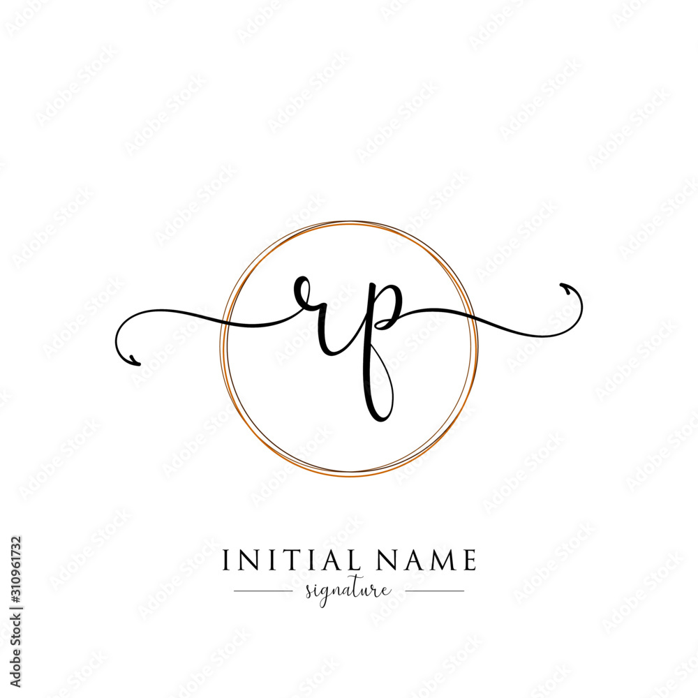 Initial Letter RP Signature Handwriting and Elegant Logo Design Vector ...