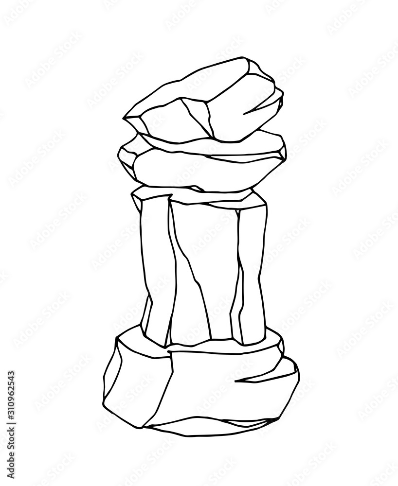 stone column of boulders, landscape design for aquarium or Park ...