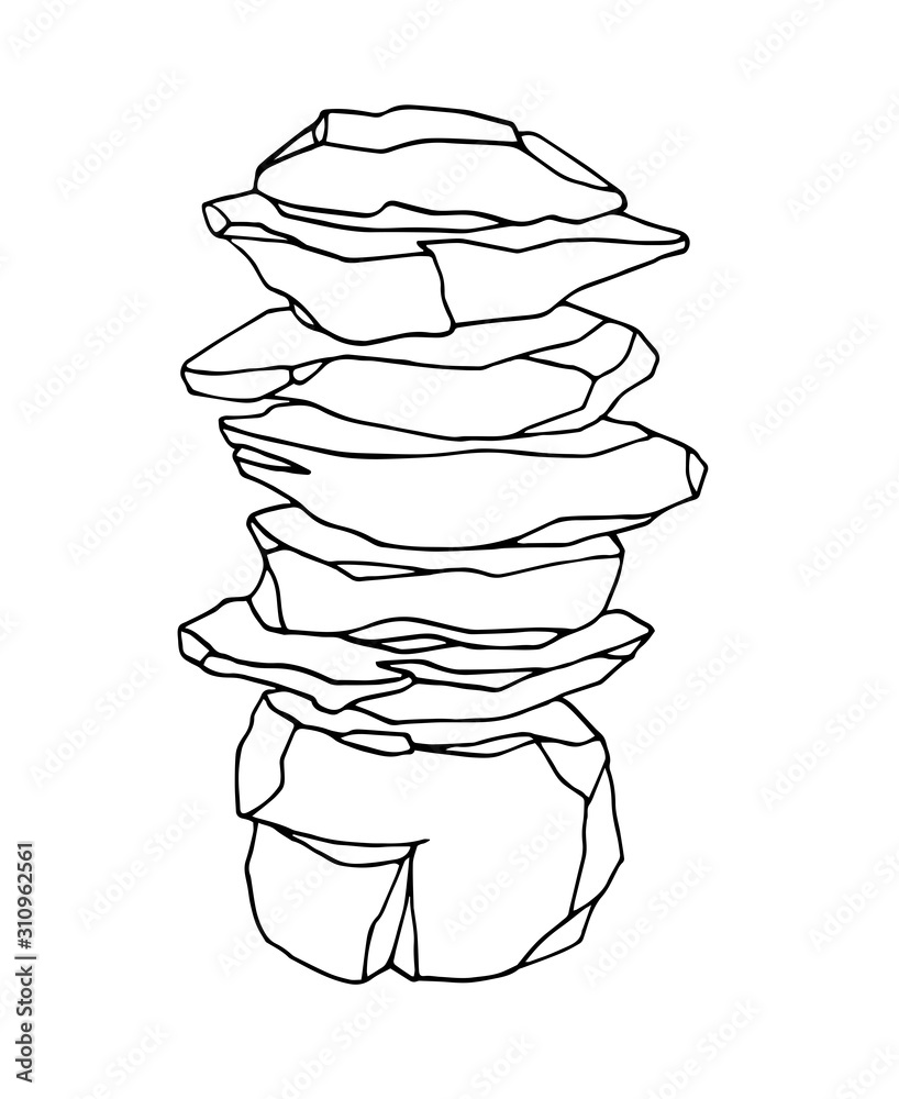 stone column of boulders, landscape design for aquarium or Park ...