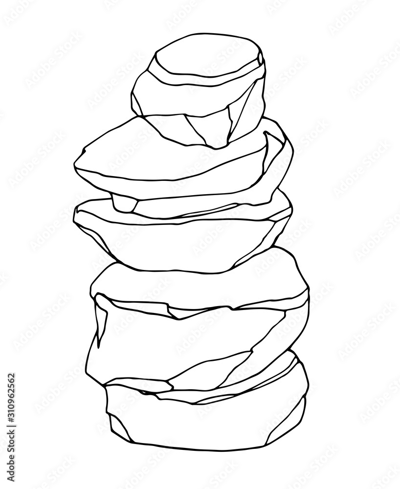 stone column of boulders, landscape design for aquarium or Park ...