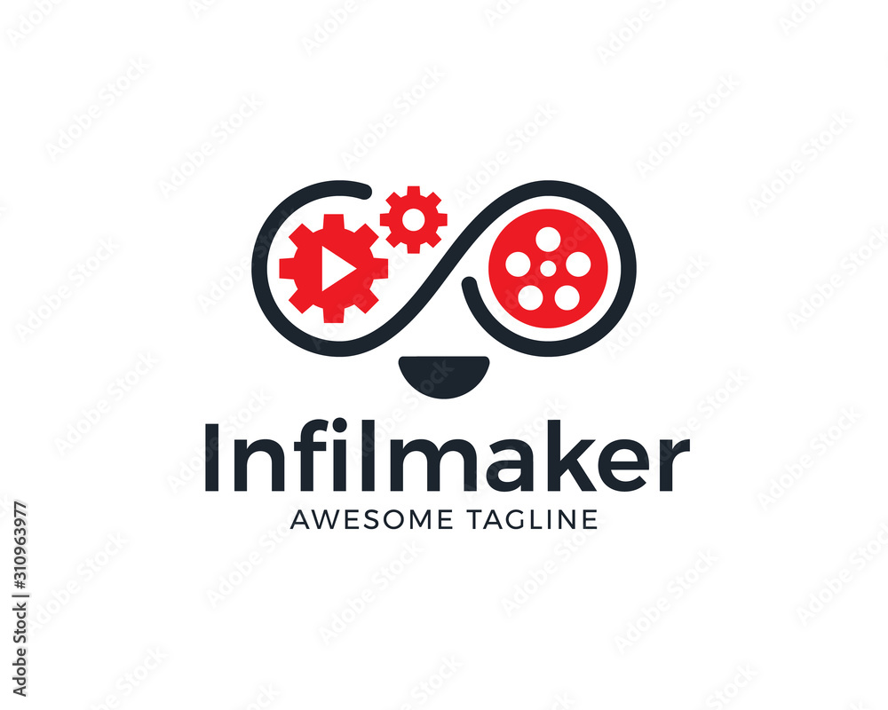 Infinity film maker logo design Stock Vector | Adobe Stock