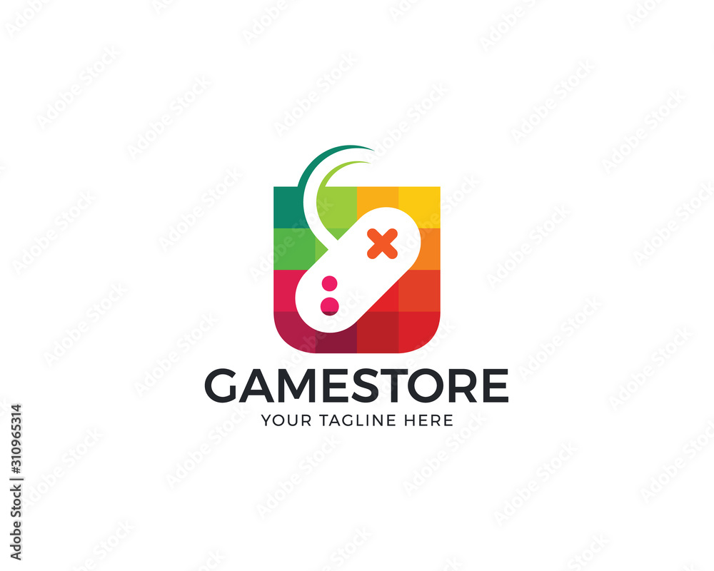 Game store logo design Stock Vector | Adobe Stock