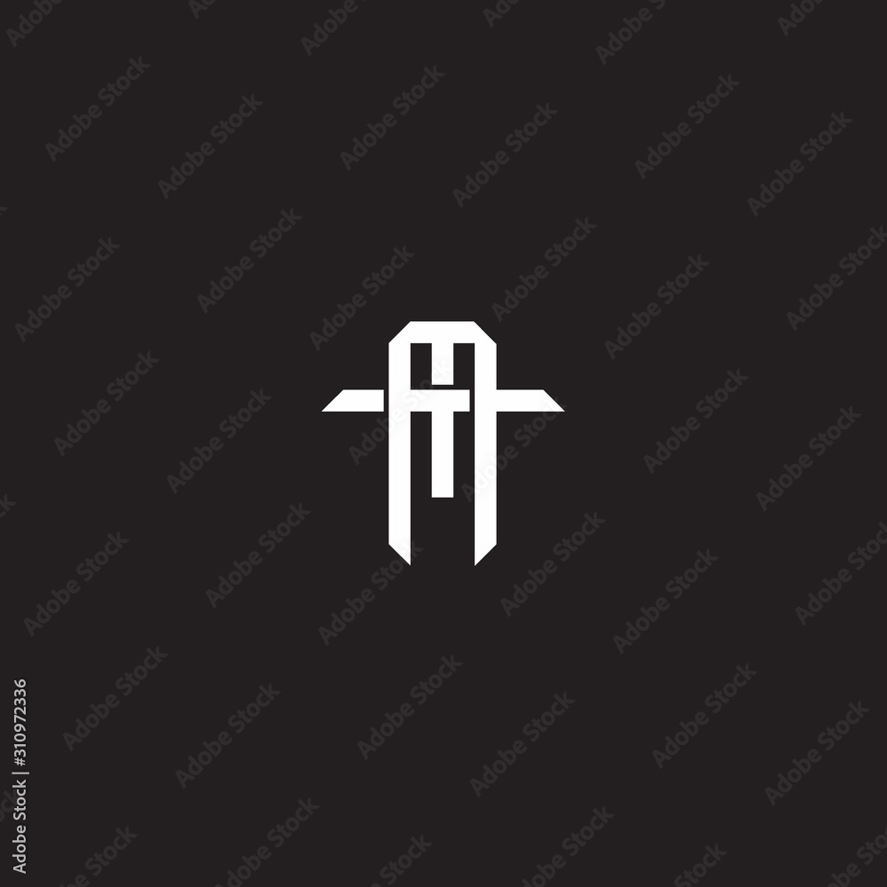 MT Initial letter overlapping interlock logo monogram line art style ...