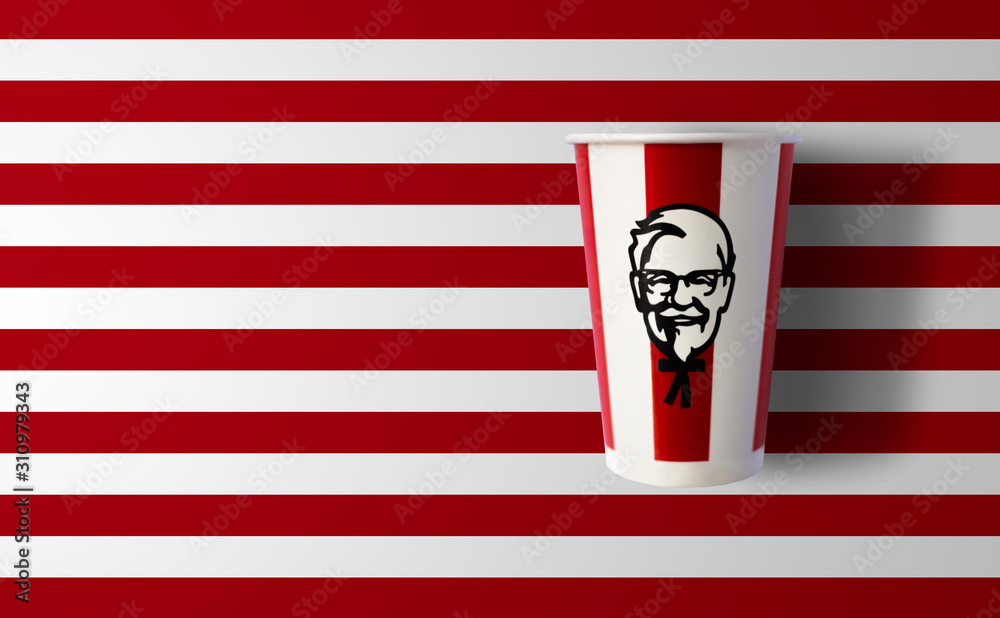 BANGKOK, THAILAND - December 18, 2019: KFC soft drink paper cup for ...