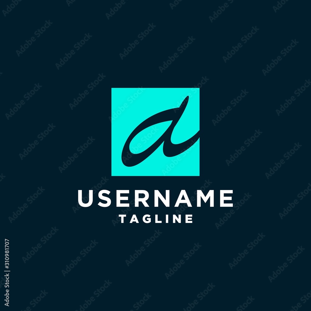 letter a logo design inspiration . letter a with square backround ...