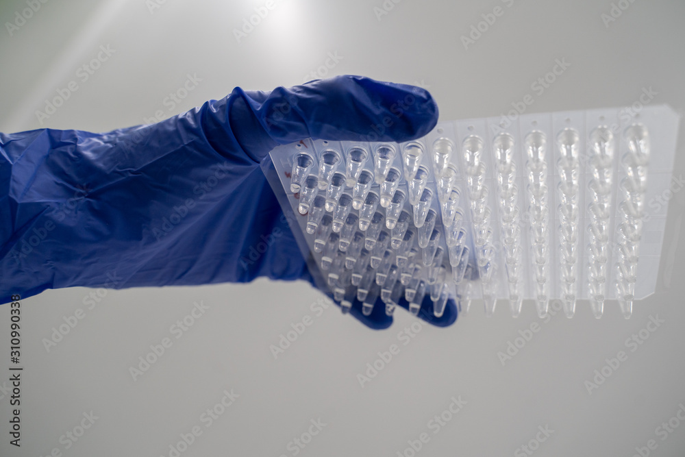 Foto Stock Samples of RNA were prepared in 96 well for real-time PCR ...