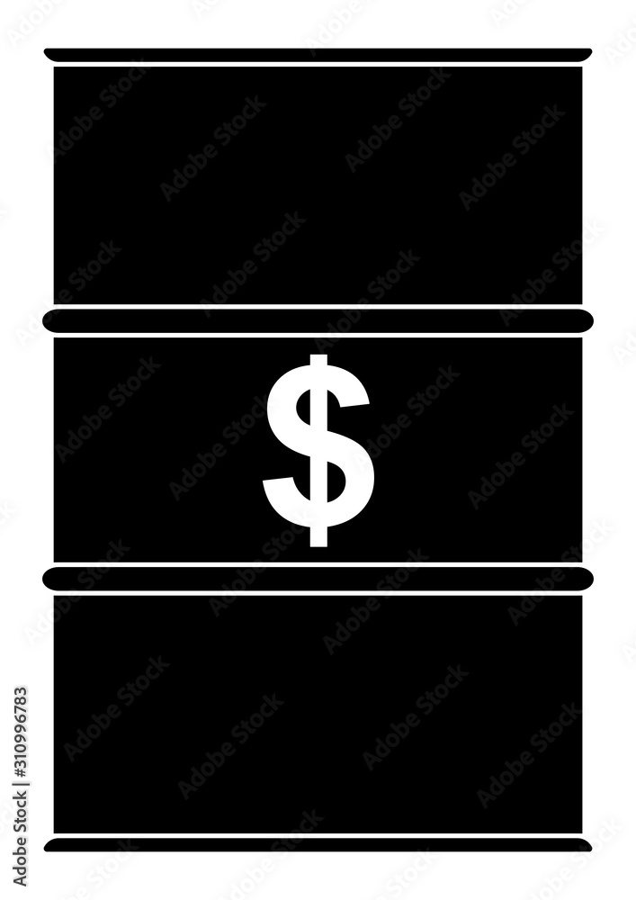gz626 GrafikZeichnung - german - Ölfass mit Dollar Symbol: (Währung ...