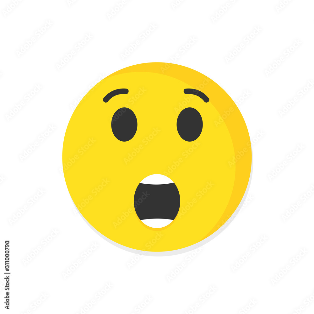 Emoticon surprise face vector icon Stock Vector | Adobe Stock