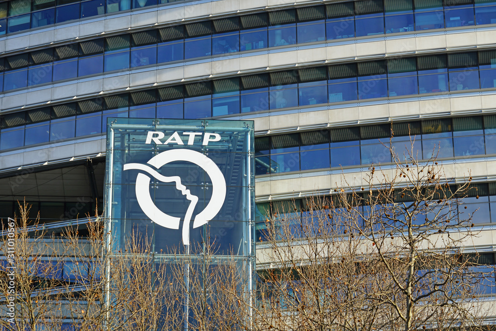 PARIS, FRANCE -18 DEC 2019- View of the Parisian public transport ...