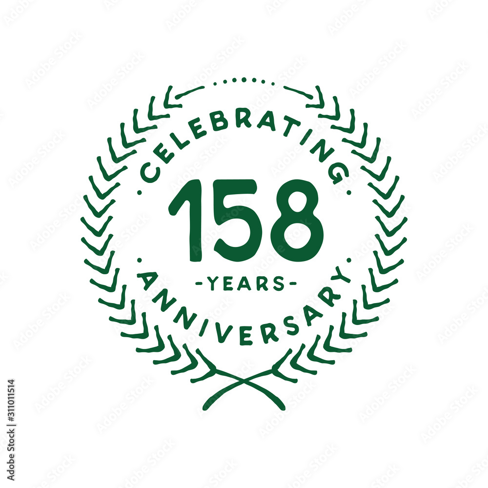 Vetor de 158 years design template. 158th logo. Vector and illustration ...