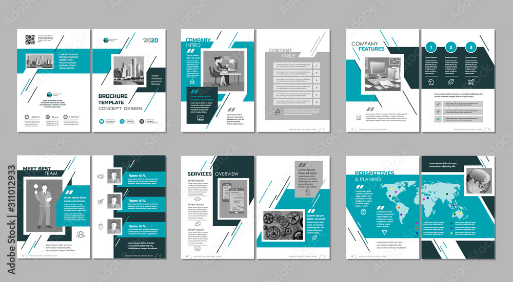 Brochure creative design. Multipurpose template, include cover, back ...