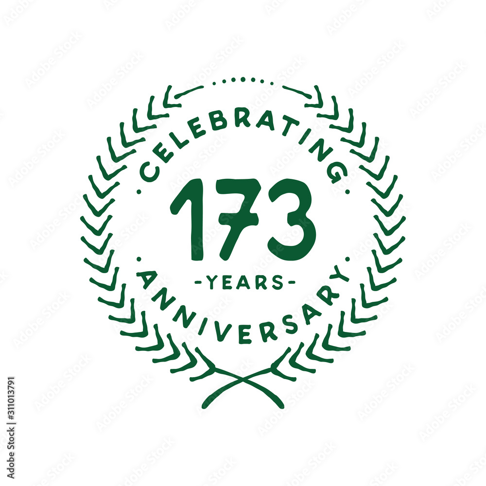 173 years design template. 173rd logo. Vector and illustration. Stock ...