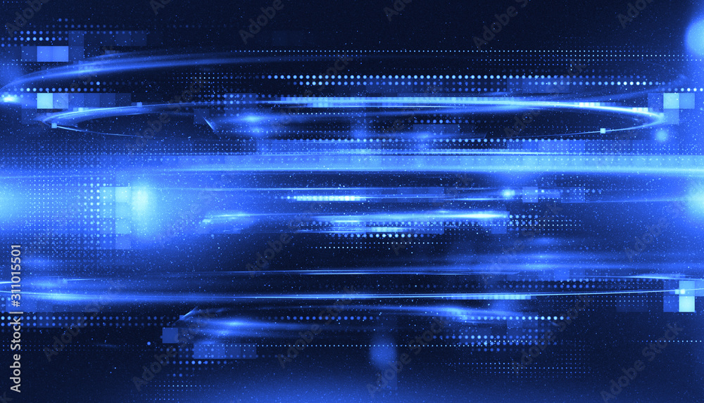 Abstract tech background. Floating Numbers HUD Background. Matrix particles grid virtual reality ...