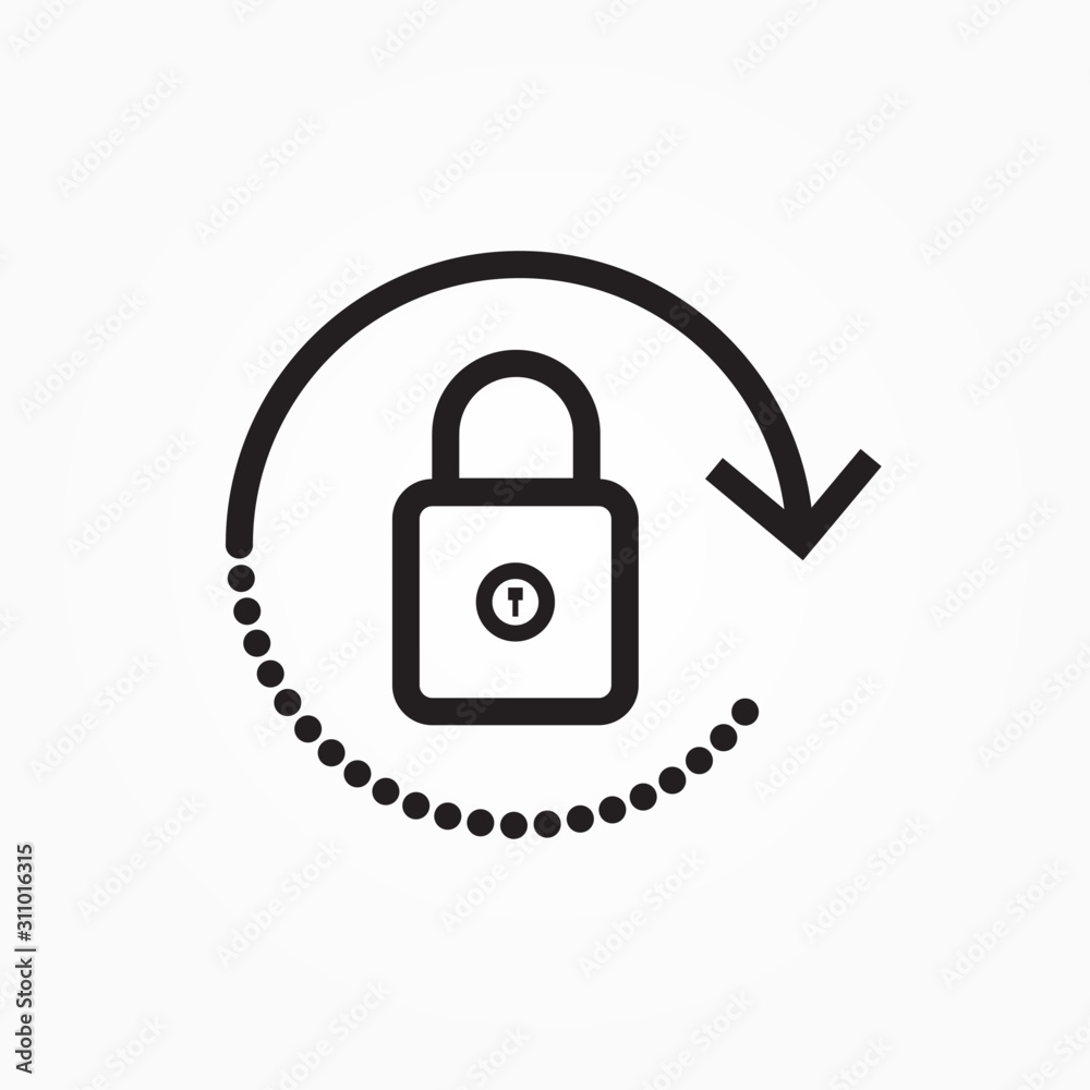 Lock Reload Icon Isolated On White Background. Reset Password Symbol ...