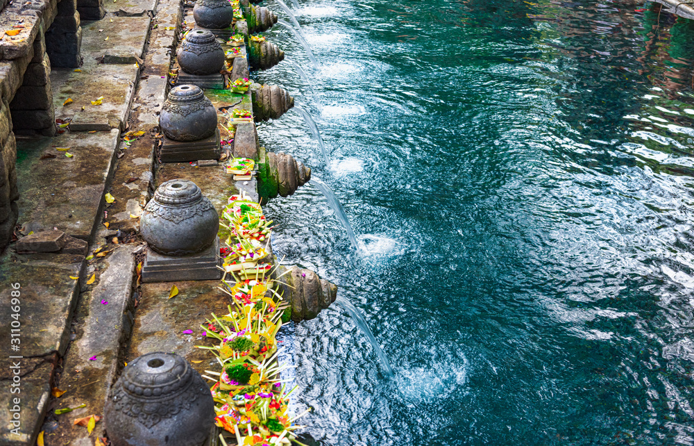 Holy Spring Water Tirta Empul Hindu Temple at Bali Indonesia. Stock ...
