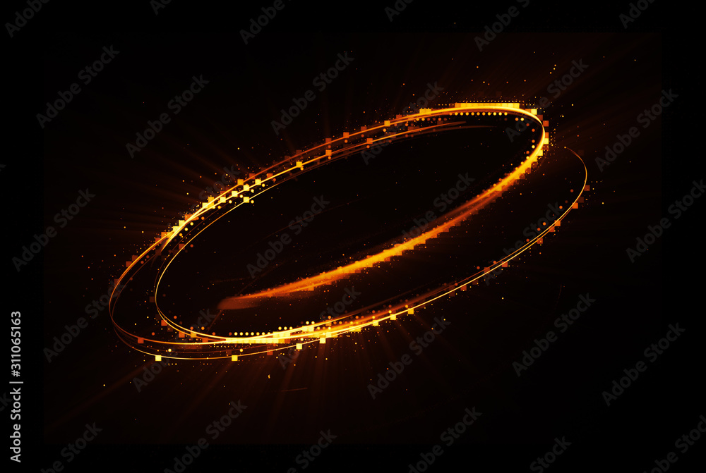 Glow swirl light effect. Circular lens flare. Abstract rotational lines ...