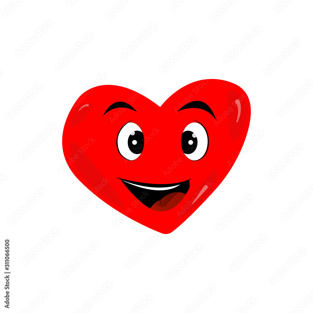 Cartoon heart character. Design template vector Stock Vector | Adobe Stock