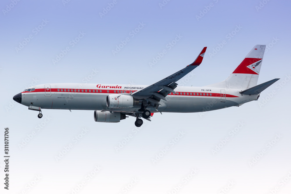 Garuda Indonesia Boeing 737 airplane Retro livery Stock Photo | Adobe Stock