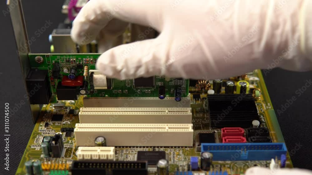 Installing a network card on the motherboard. Network data transmission ...