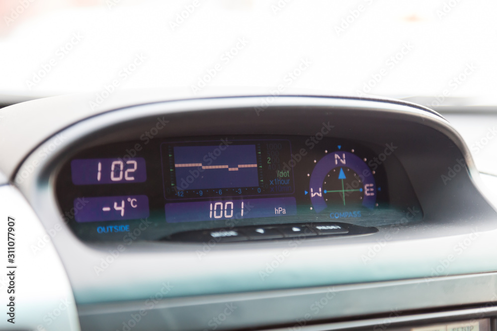 View to the gray interior of toyota Land Cruiser prado 120 with ...