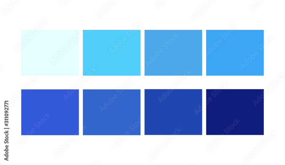 Blue color libraries Shade and Ligths palette for cartoon design ...