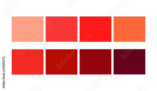 Red Tone Color Shade and Ligths palette for cartoon design. Template to ...