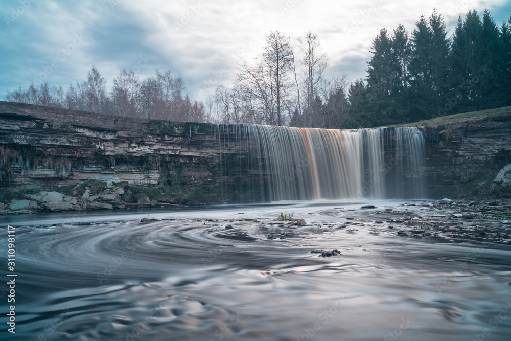 Long exposure photo of Jägala waterfall, 8 meters high and more than 50 ...