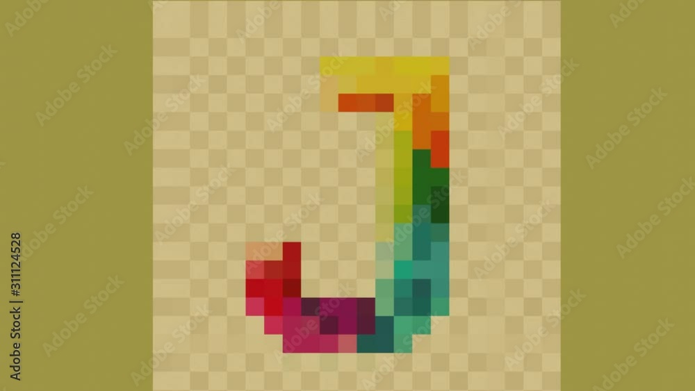 Pixelated Colorful Number blocks fade in motion graphics - J Stock ...