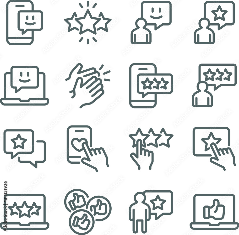 Feedback Rating icons set vector illustration. Contains such icon as ...