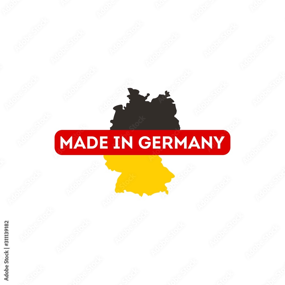 Design logo made in Germany. German map German flag Stock Vector ...