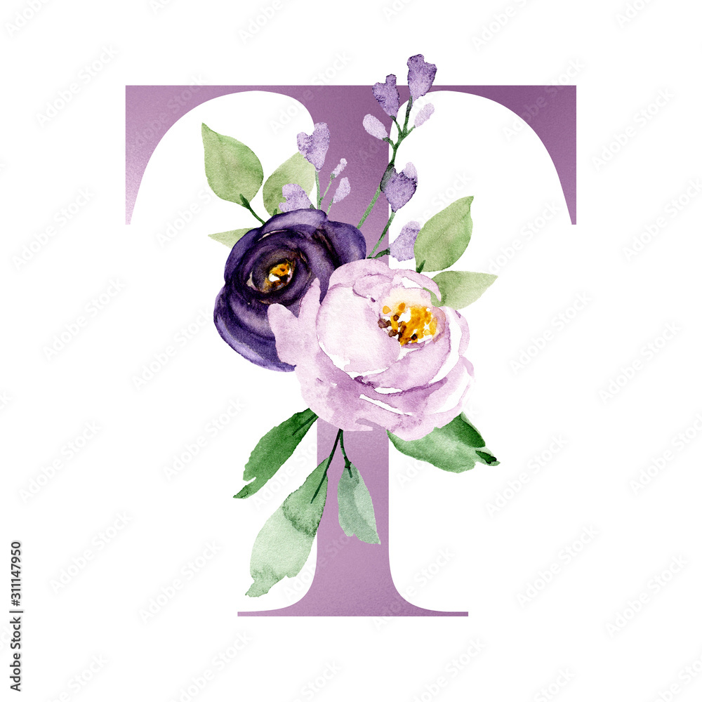 The Letter T In Purple