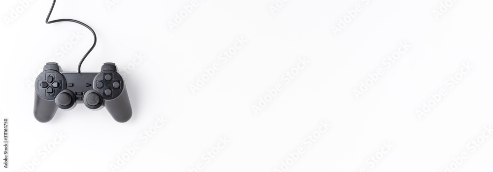 Video game controller isolated on white background with copyspace ...