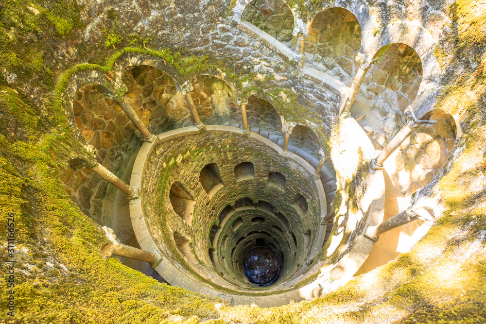 Background architecture. The Masonic Initiation well, the spiral ...