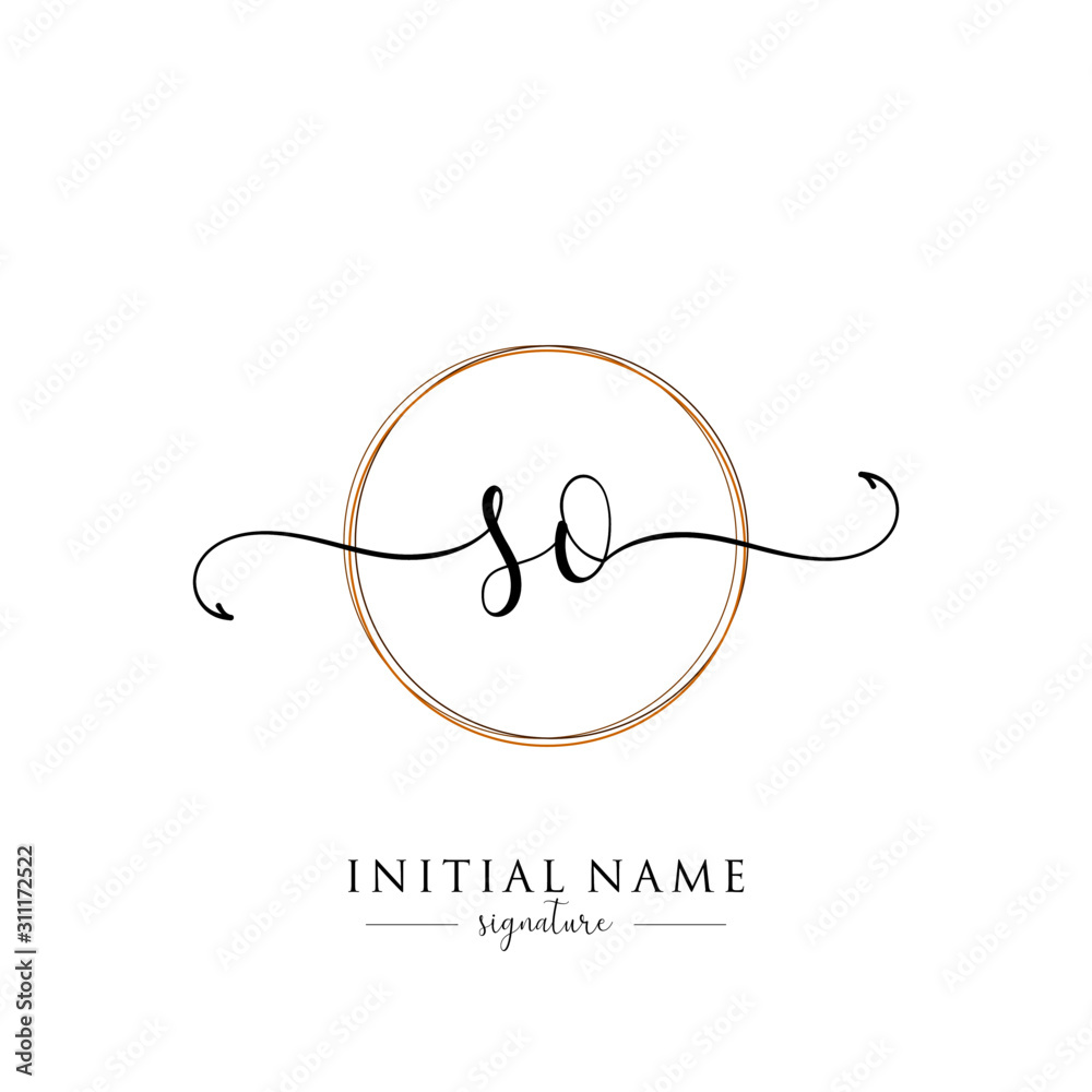 Initial Letter SO Signature Handwriting and Elegant Logo Design Vector ...