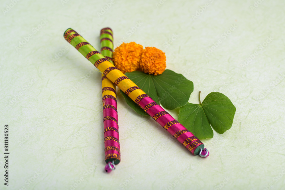 Indian Festival Dussehra, showing golden leaf (Bauhinia racemosa) and ...