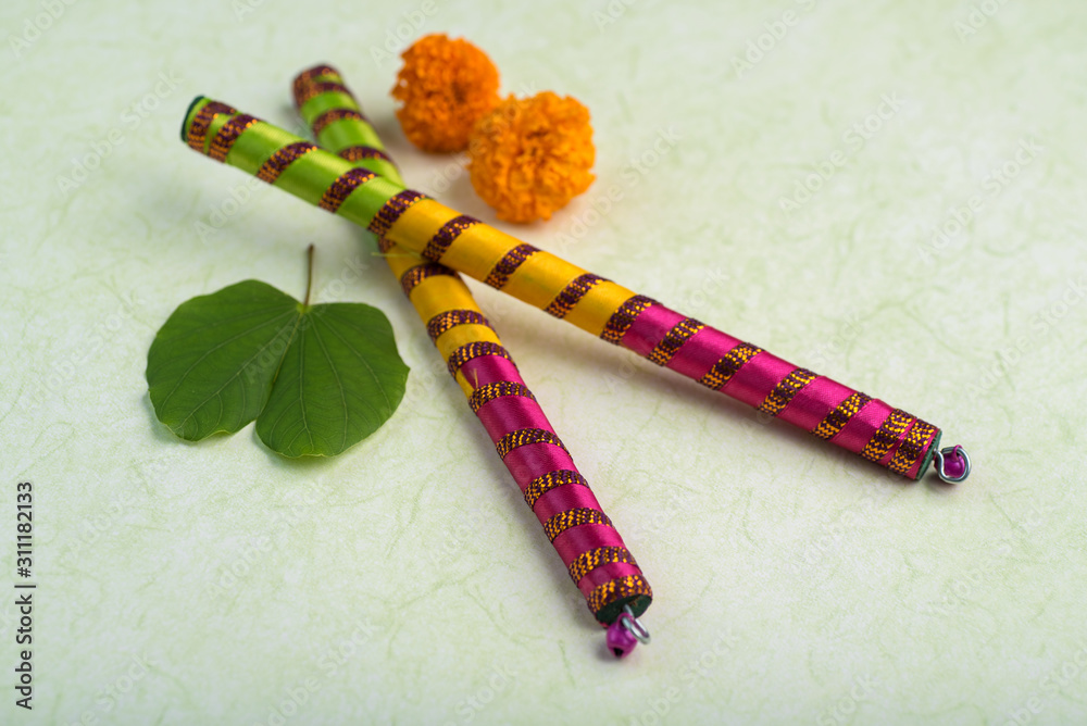 Indian Festival Dussehra, showing golden leaf (Bauhinia racemosa) and ...