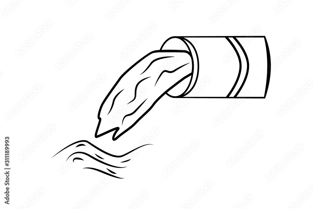 Wastewater line icon isolated on white background. From the pipe ...