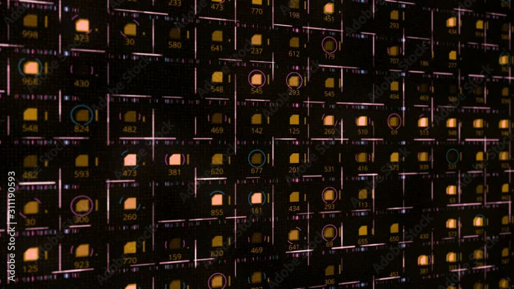 Futuristic background with hi tech in computer with cells and numbers ...