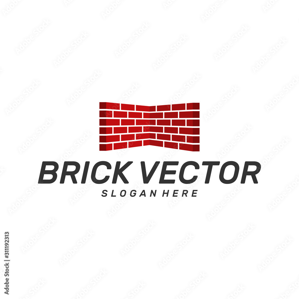 Brick Building logo design vector, Brickwork simple modern logo ...