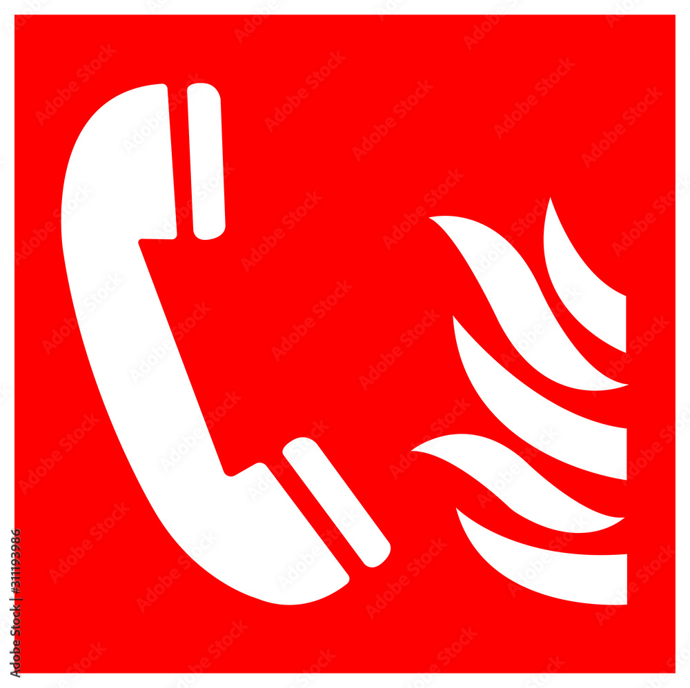 Fire Emergency Telephone Symbol Sign, Vector Illustration, Isolate On ...