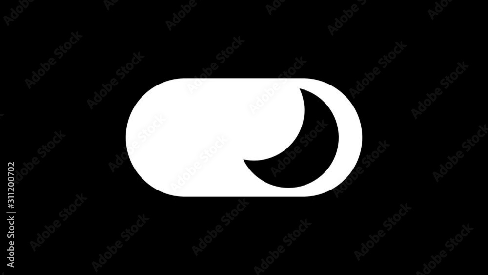 Switch On and Off Button on Phone and Tablets Screens. Toggle Button on Black Background. Loop ...