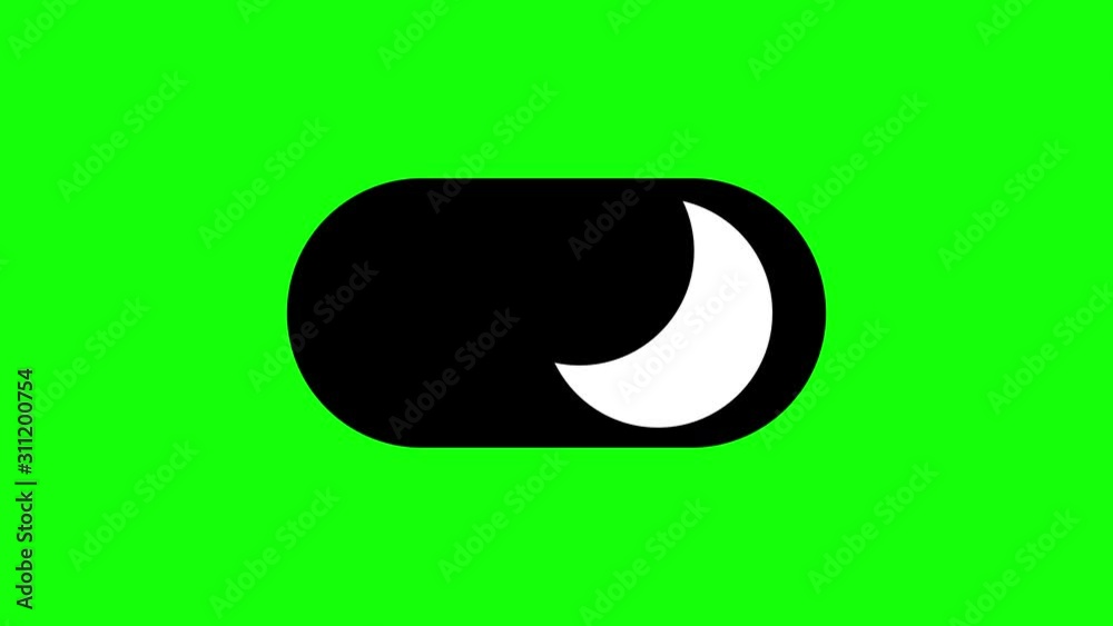 Switch On and Off Button on Phone and Tablets Screens. Toggle Button on Green Background. Loop ...