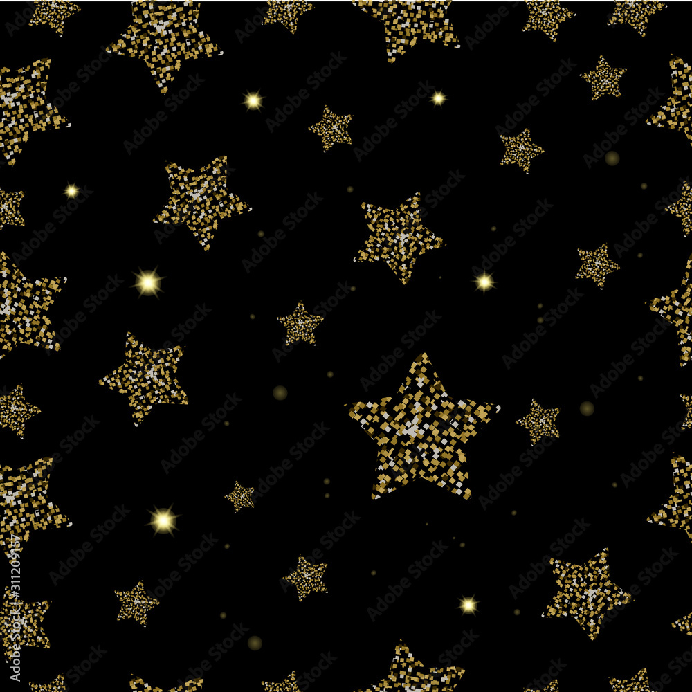 Seamless texture of golden stars. Luxurious texture in vector format ...