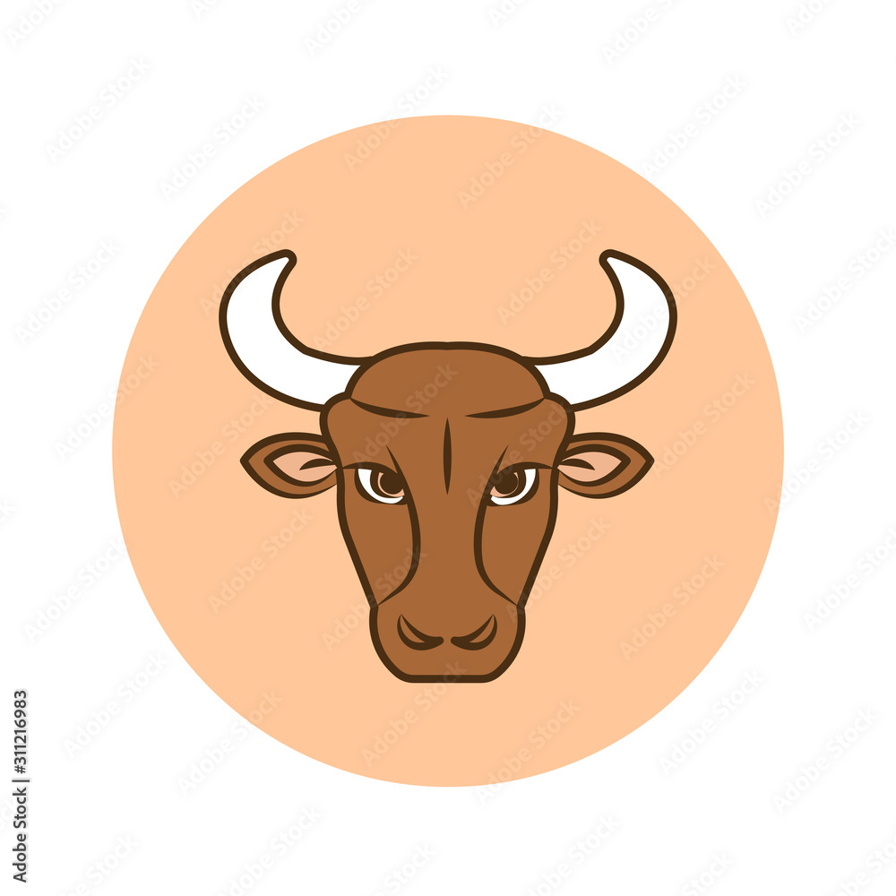 Taurus color line icon. Zodiac sign. Astrology and horoscope ...