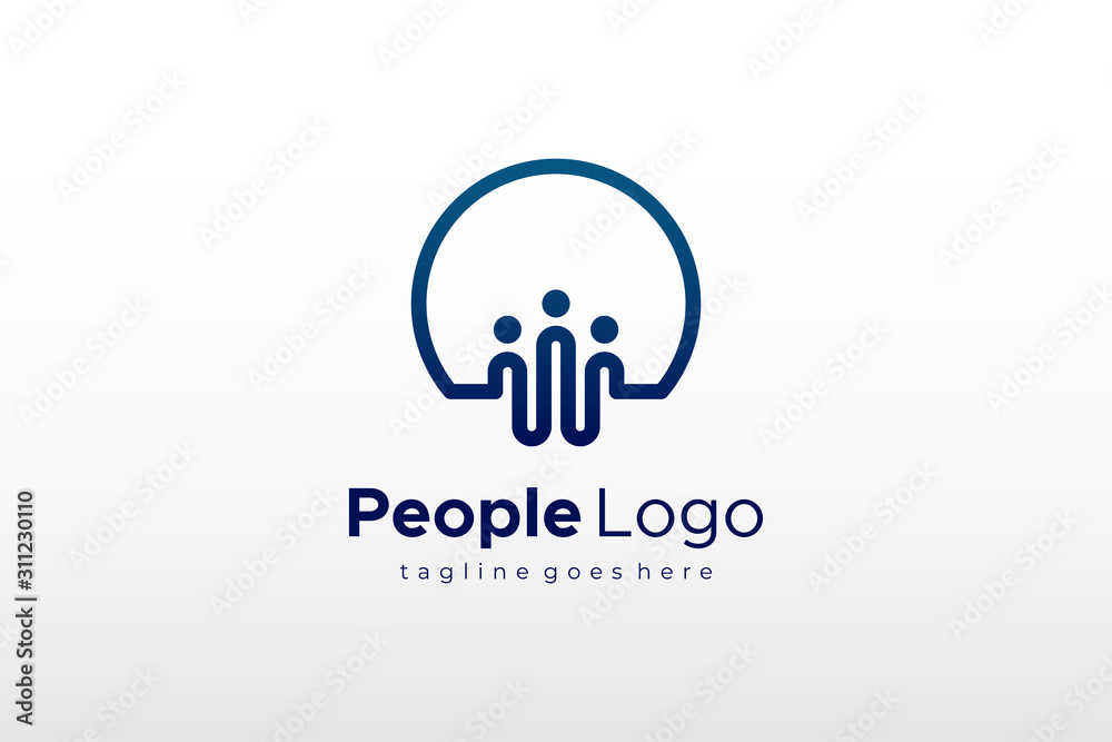 Connecting People Logo. Flat Vector Logo Design Template Element Stock ... Connecting People Logo. Flat Vector Logo Design Template Element Stock ...