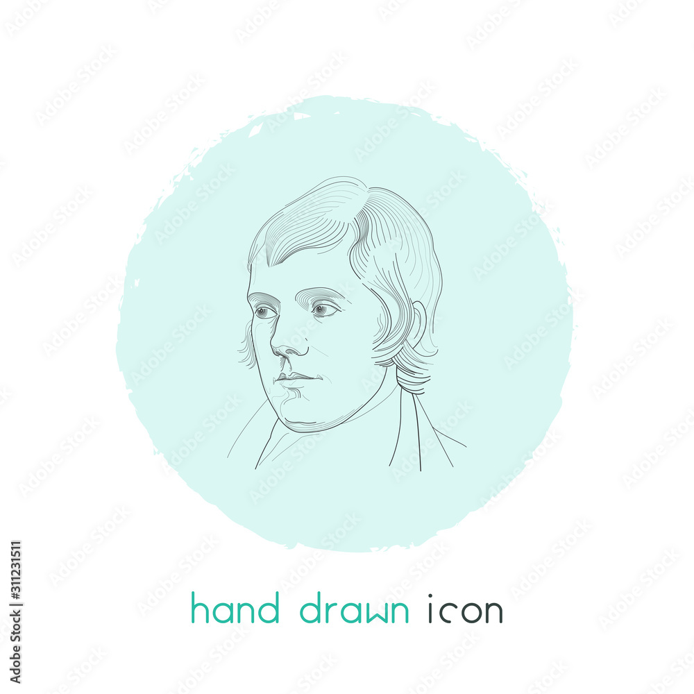 Robbie burns night icon line element. Vector illustration of robbie ...