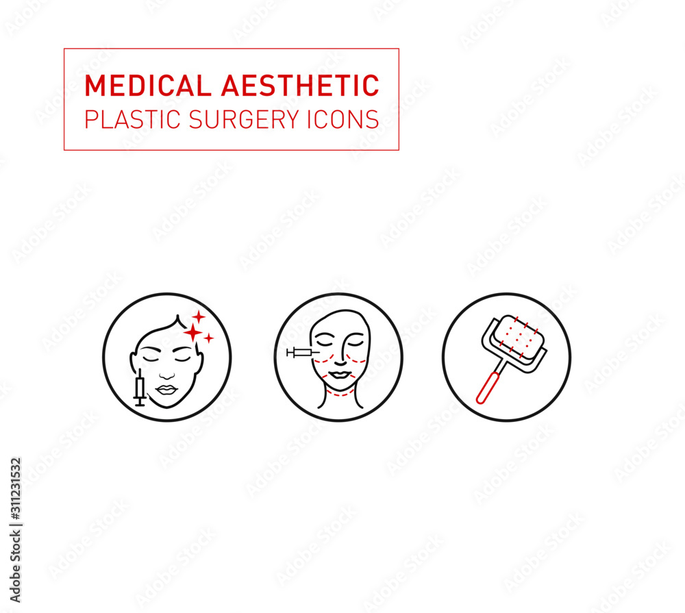 Scin care, Plastic surgery, Medical Aesthetic and beauty Line icon ...