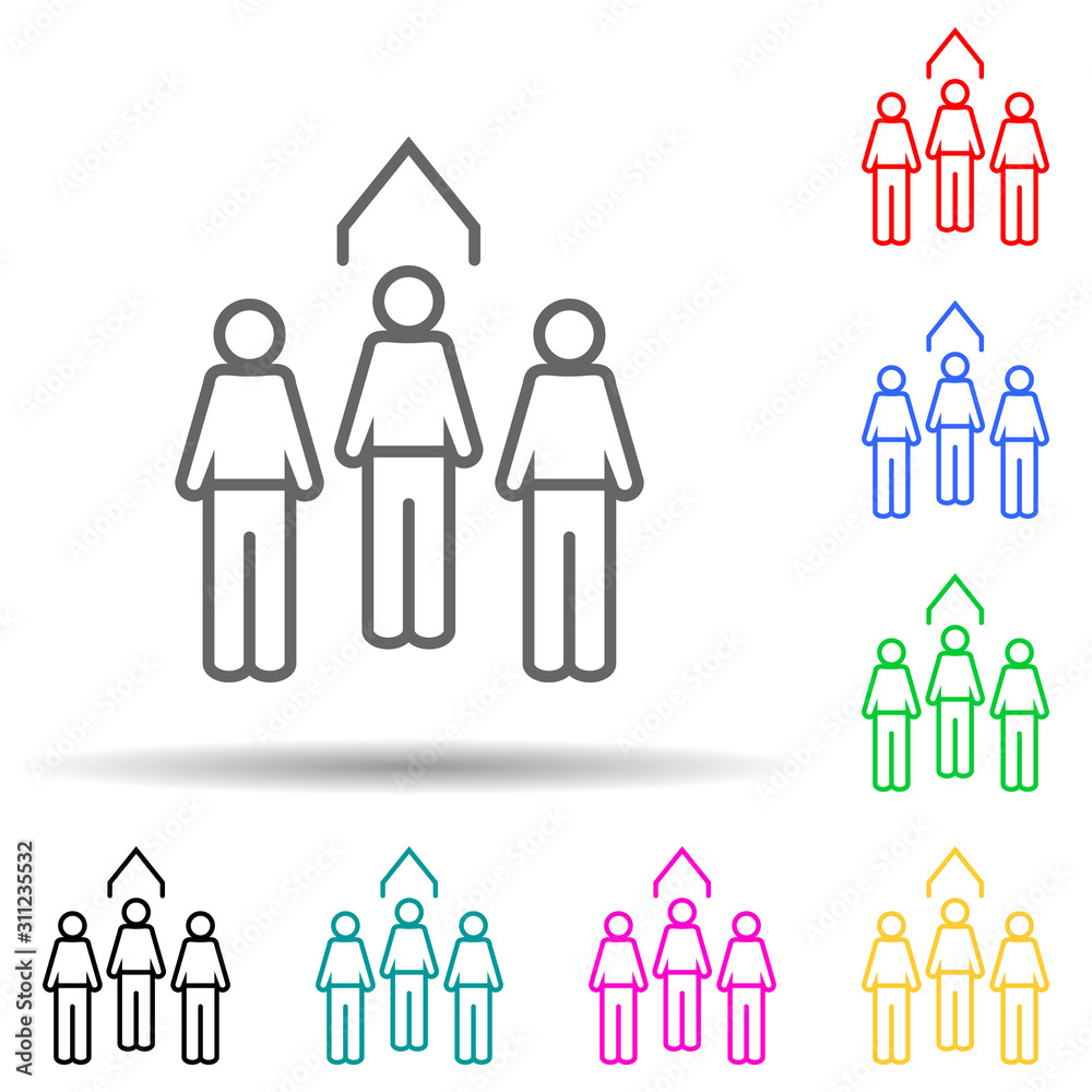 selection of suitable candidate multi color style icon. Simple thin ...