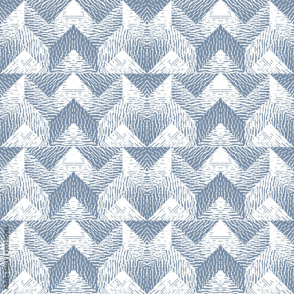 Abstract seamless pattern of geometric shapes with texture. Optical ...